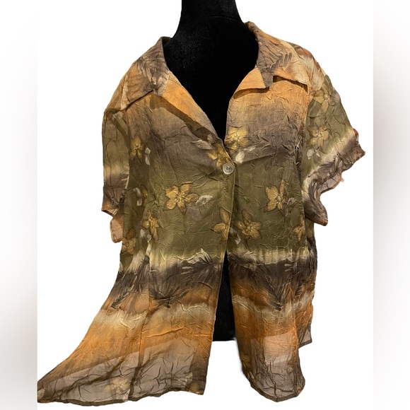 Studio C | Tops | Studio C Plus Vintage Sheer Tie Dye Hippie Boho ...